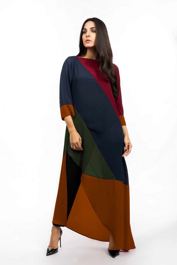Lulusar Color Blocking Dress Designs For Girls In 2024-2025 | FashionEven